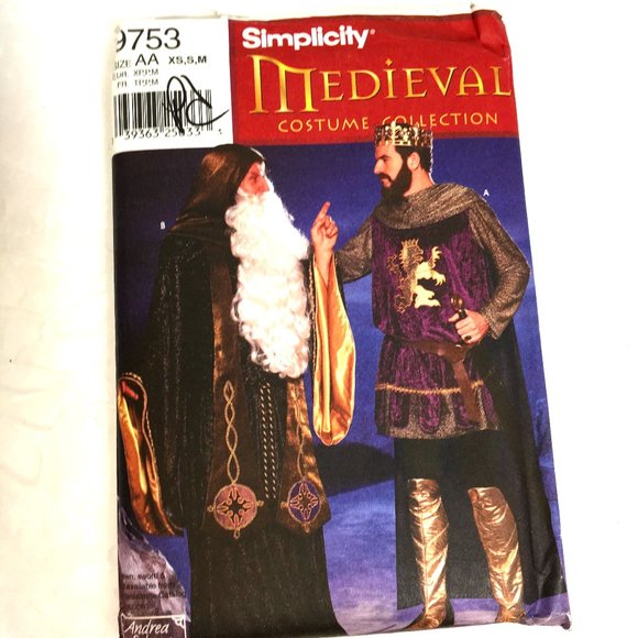 Simplicity | Art | Simplicity 9753 Medieval Wizard Knight Costume Pattern Nwt | Poshmark